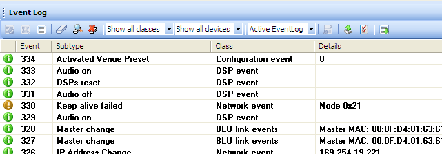 Collecting Events from Soundweb London Devices in HiQnet London Architect